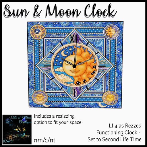 Second Life Marketplace - CnK: Sun & Moon Clock (Boxed)